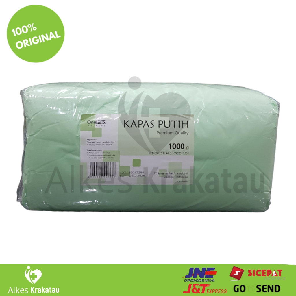 Jual Kapas Pembalut Onemed 1000g / Kapas Putih One med 1 kg 1000 gram ...