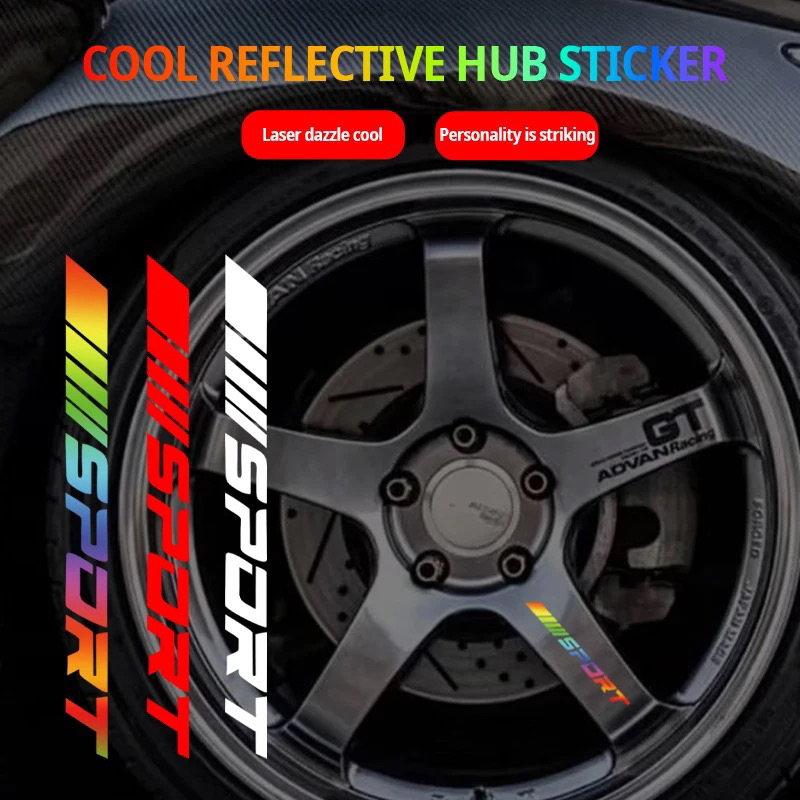 Jual STIKER Reflektor Velg Pelek Mobil Logo Sport 4pc | Shopee Indonesia