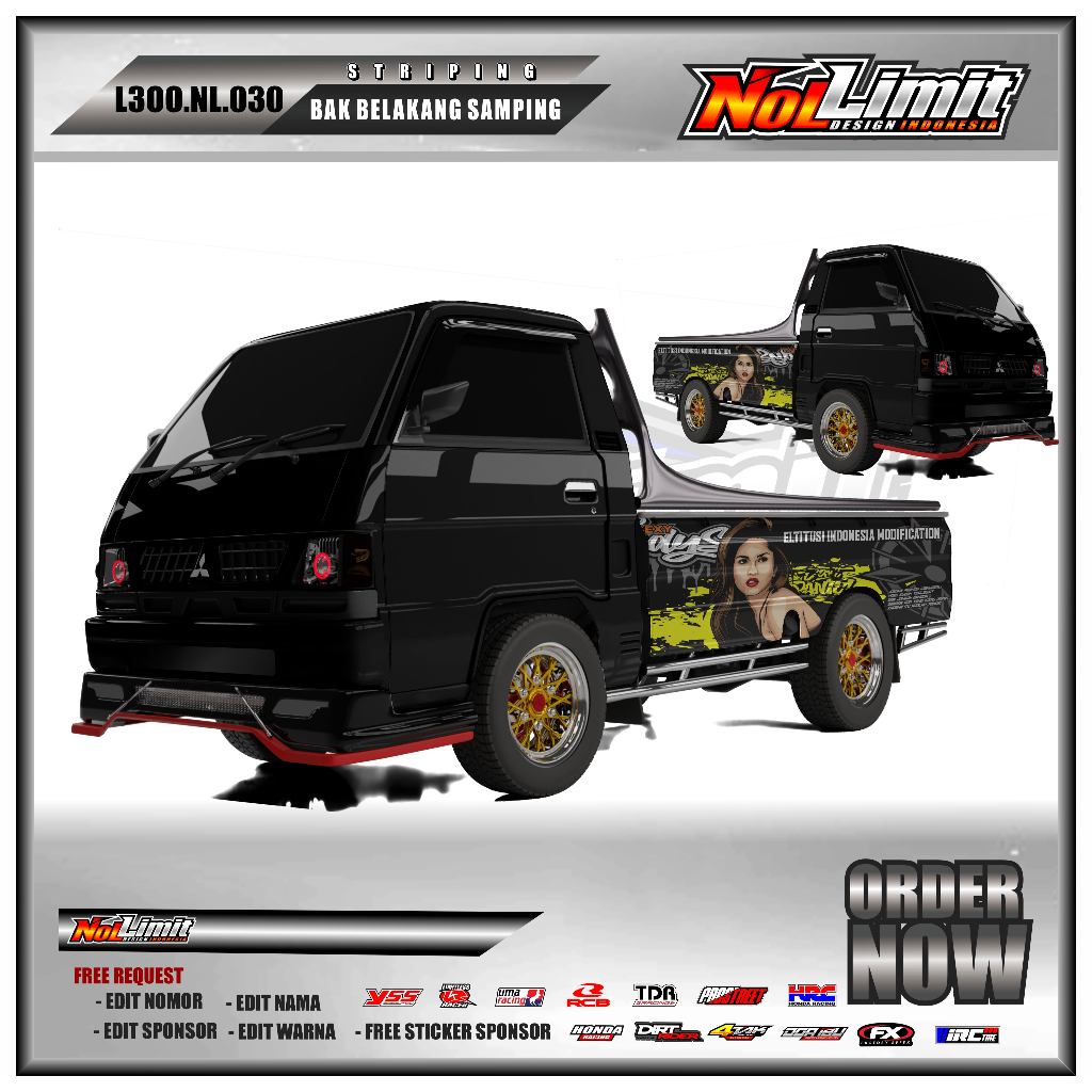 Jual Sticker STRIPING Variasi Mobil L300 Bak Samping kanan dan kiri ...