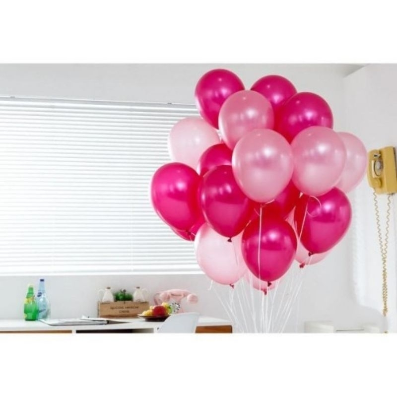 Jual Paket Balon Ulang tahun Pink / Balon Latex Mix Tema pink isi 30pcs ...