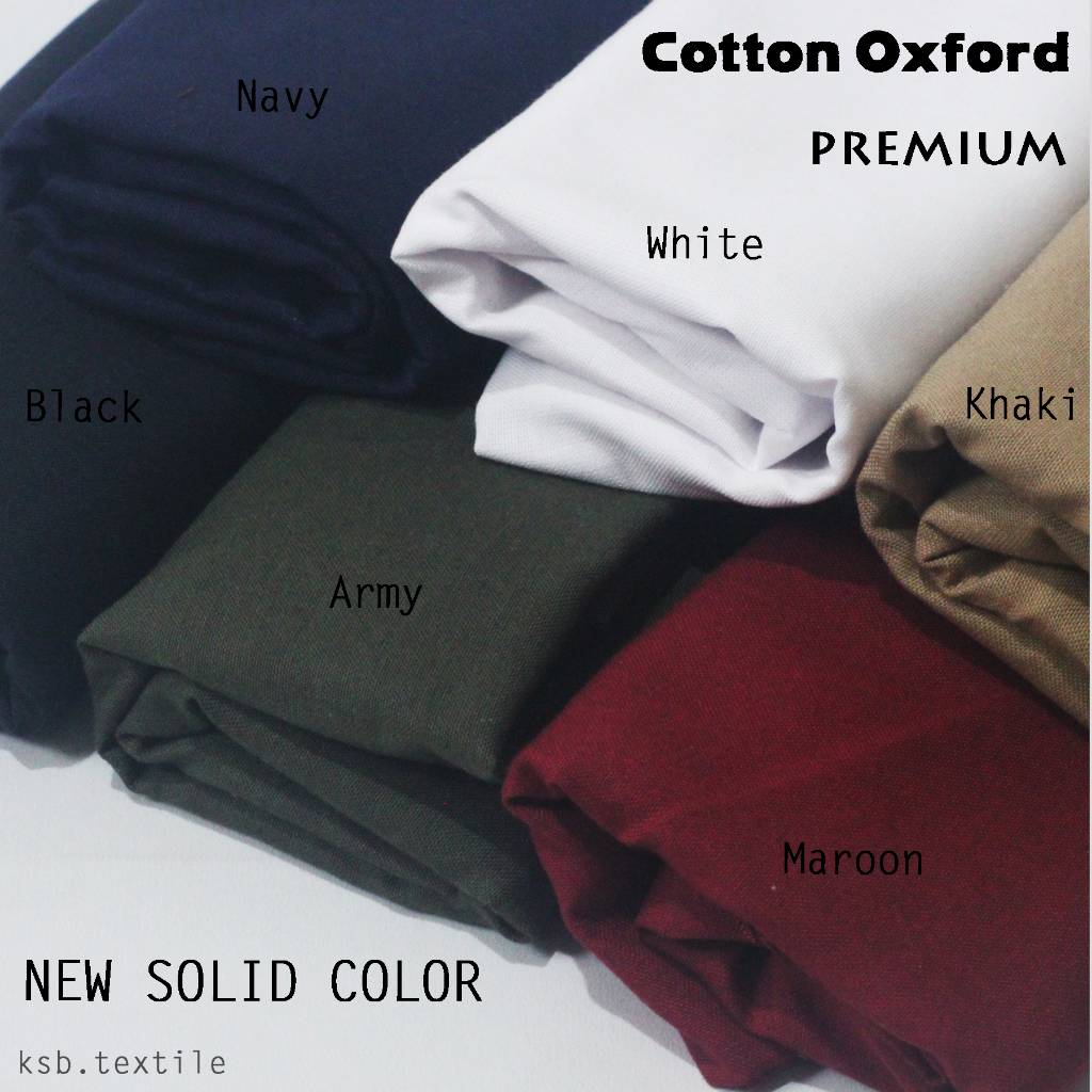 Jual Cotton Oxford Premium Warna Two Tone dan Solid / Kain Katun Yarn ...