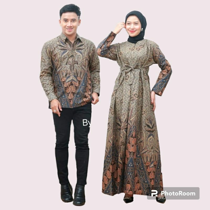 Jual Baju Batik Couple Seragam Sarimbit Kemeja Lengan Panjang & Gamis ...