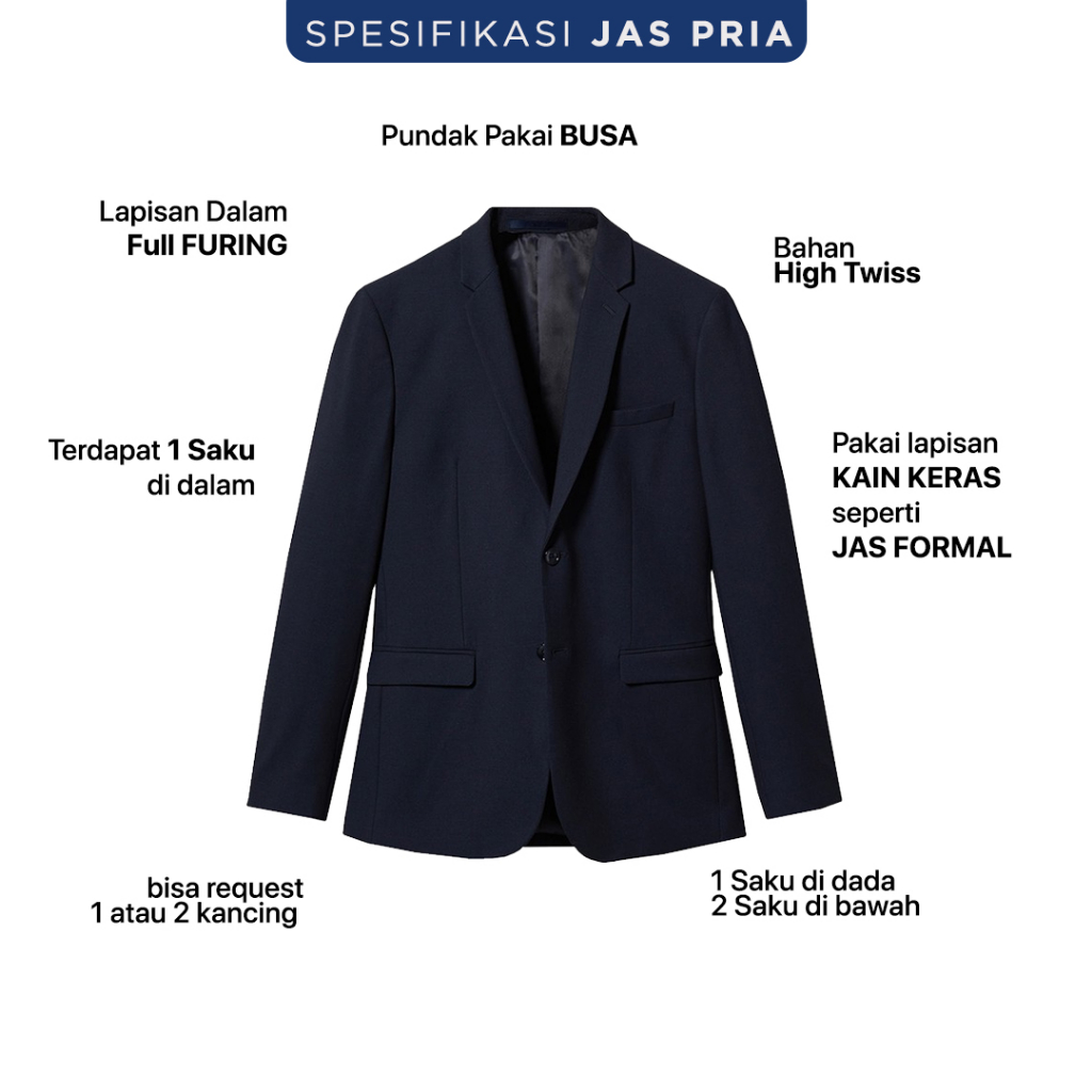 Jual Nubade - Jas Blazer Pria Jas Nikah Jas Wisuda Jas Kerja Pria Slimfit Polos | Shopee Indonesia
