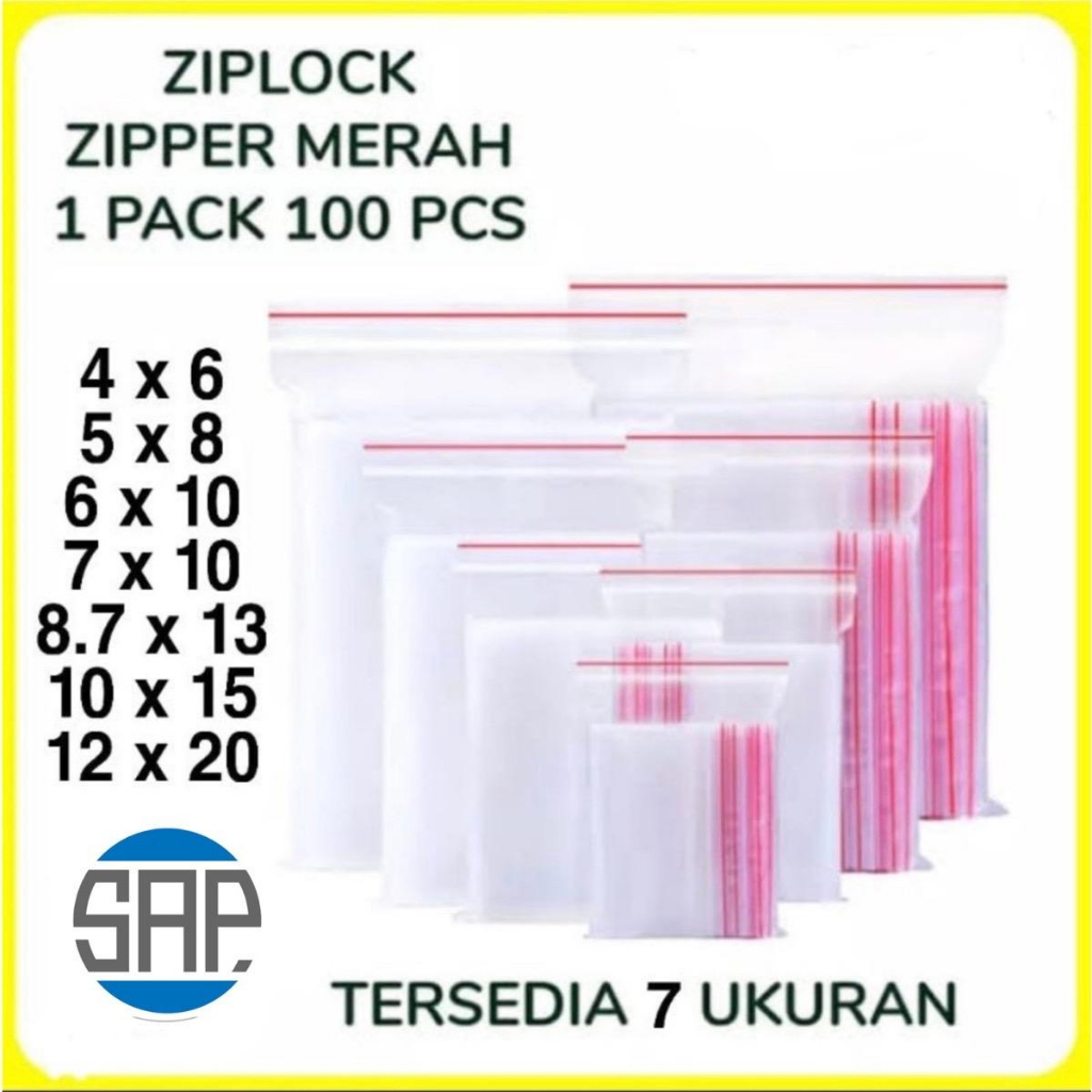 Jual Isi 100 Lembar Plastik Klip / Plastik Zipper / Plastik Ziplock ...