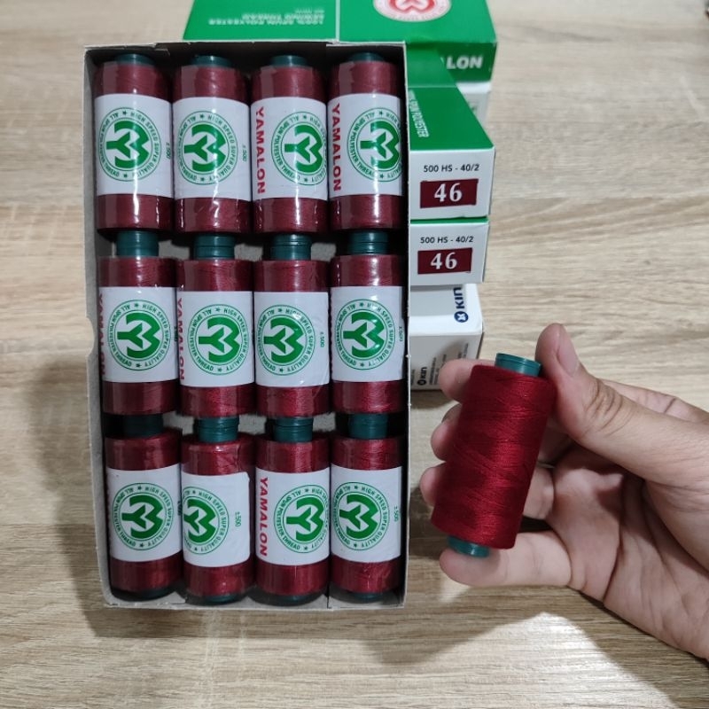 Jual Benang jahit Yamalon 500 yard warna Merah Hati Code Warna 46 ...