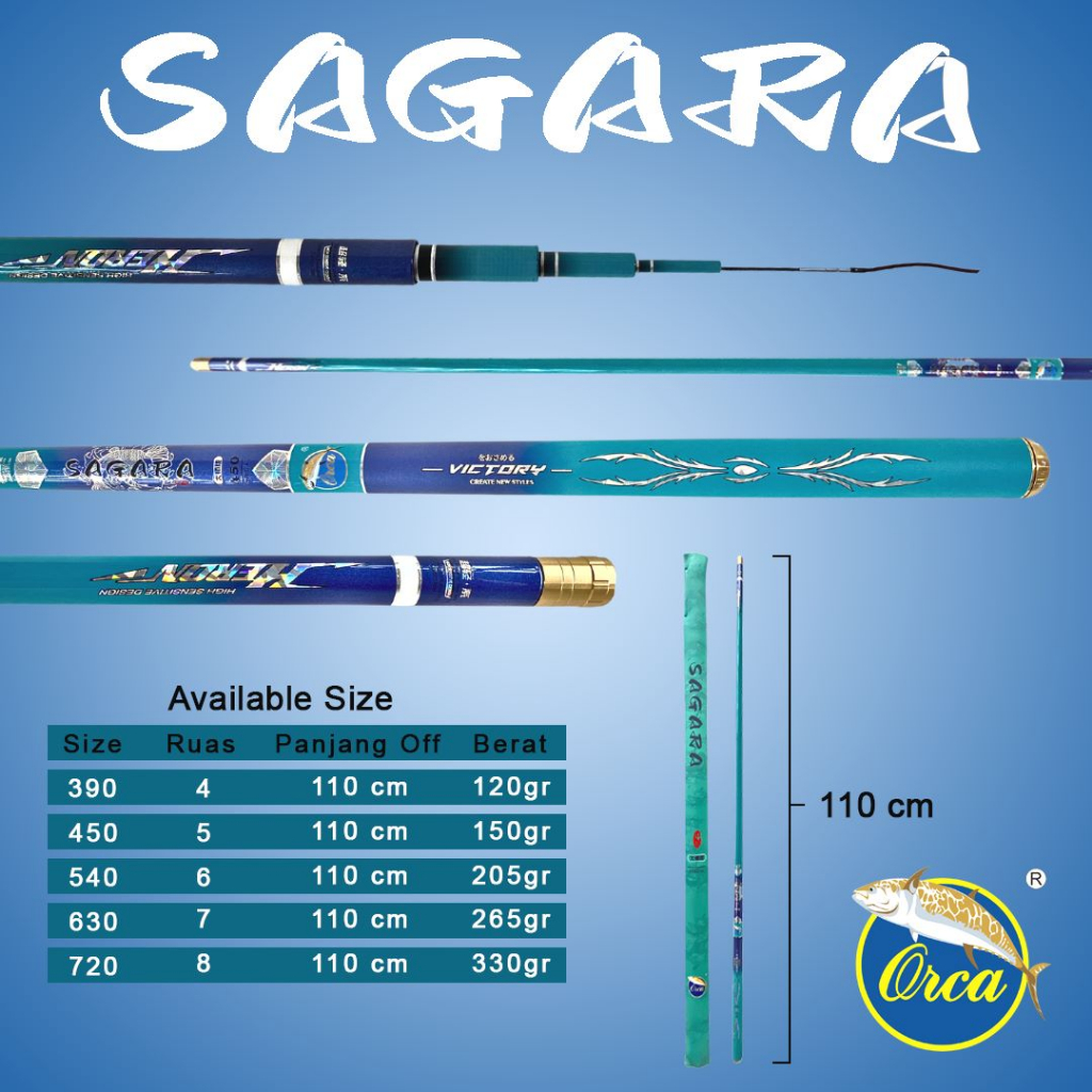 Jual Joran tegek Ruas Panjang Orca Sagara Carbon 390 450 540 630 720 ...