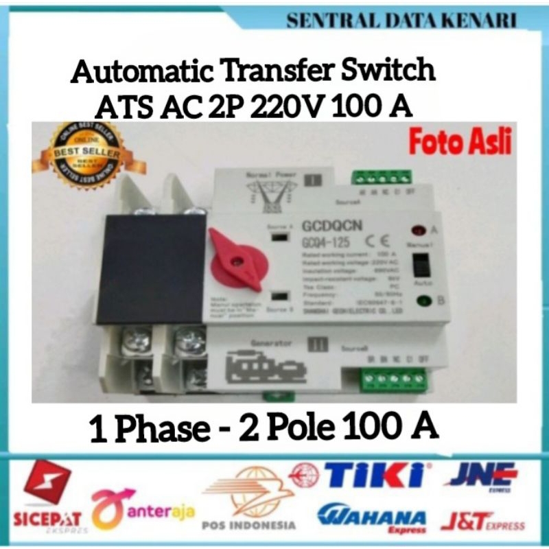 Jual Automatic Transfer Switch ATS AC 2P 220v 100A Din Taill | Shopee ...