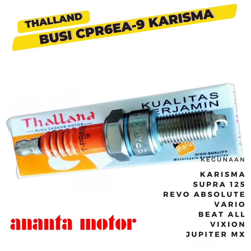 Jual BUSI KARISMA / SUPRA X 125 / VARIO / SCOOPY T-PR6EA-9 THALLAND ...