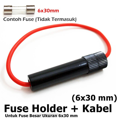 Jual Fuse Holder Kabel / Rumah Sekering Fuse Glass Besar 6*30 Sekring ...