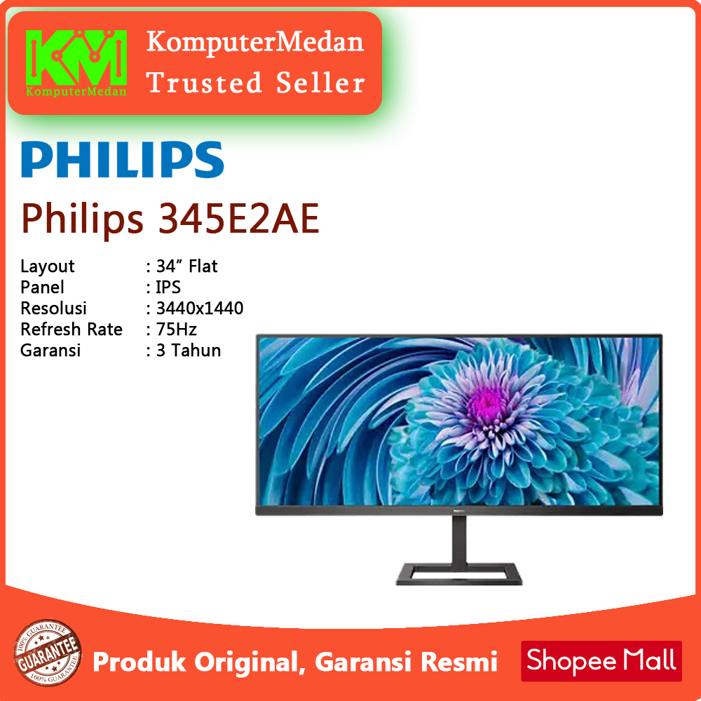 Jual LED MONITOR PHILIPS 345E2AE (34") ULTRAWIDE/IPS/QHD (3440x1440 ...