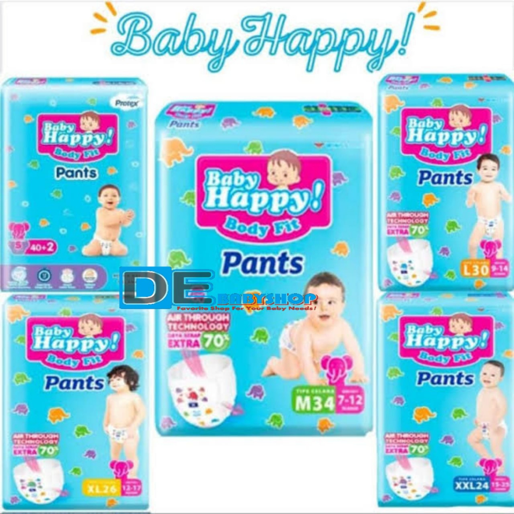 Jual Baby Happy Pants M32 / L28 / XL26 / XXL24 / S38+2 | Shopee Indonesia