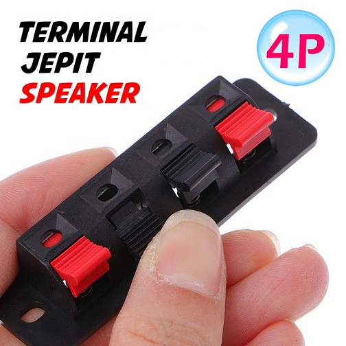 Jual Terminal Kabel Speaker Jepit Besar 4 Pin Model Jepit merah HItam ...