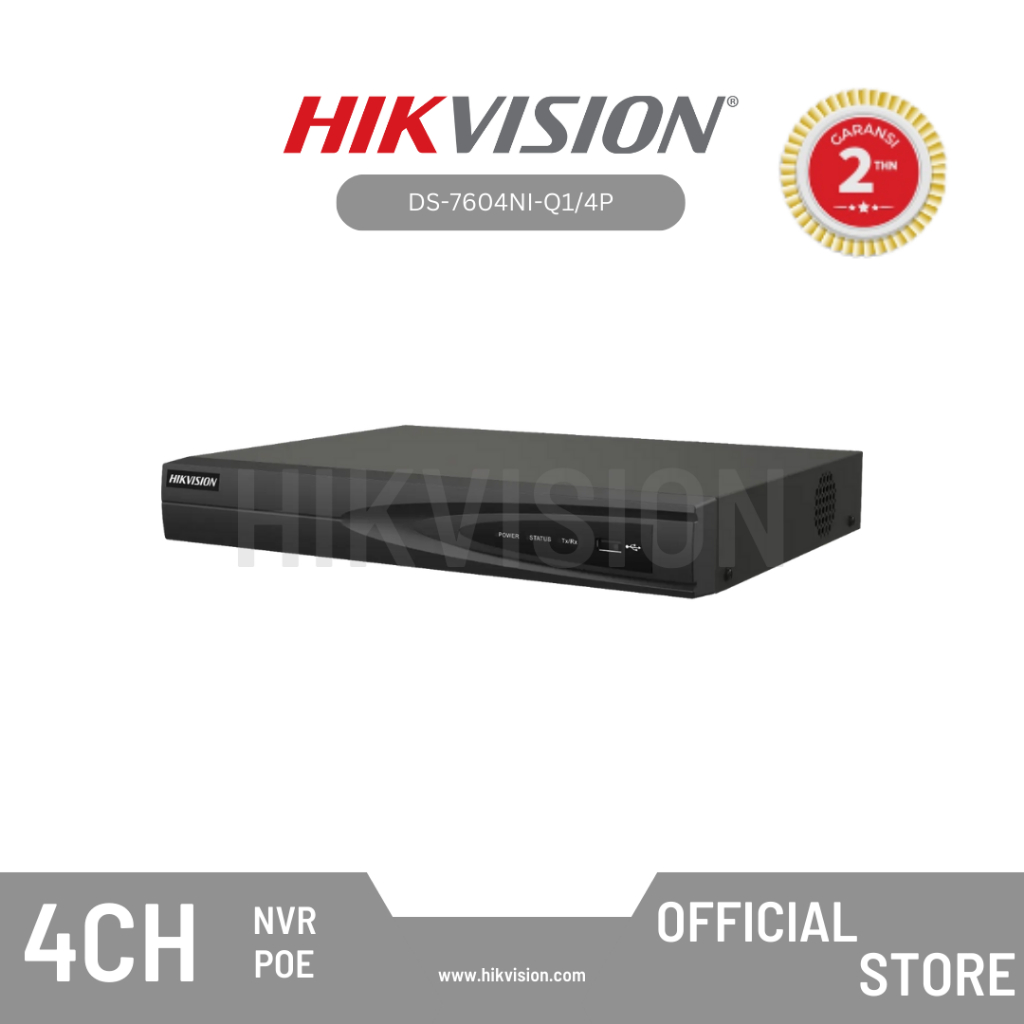 Jual HIKVISION - DS-7604NI-Q1/4P NVR 4-ch 1U 4 PoE 4K Original | Shopee Indonesia