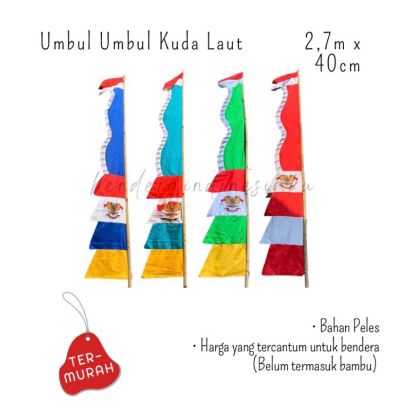 Jual READY Bendera Umbul umbul agustusan merah putih warna warni garuda kuda laut | Shopee Indonesia