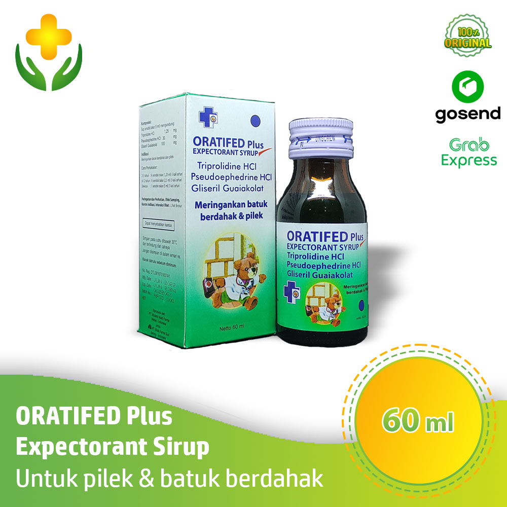 Jual Oratifed Hijau Plus Expectorant Syrup Hijau 60 ml Obat Batuk Pilek ...