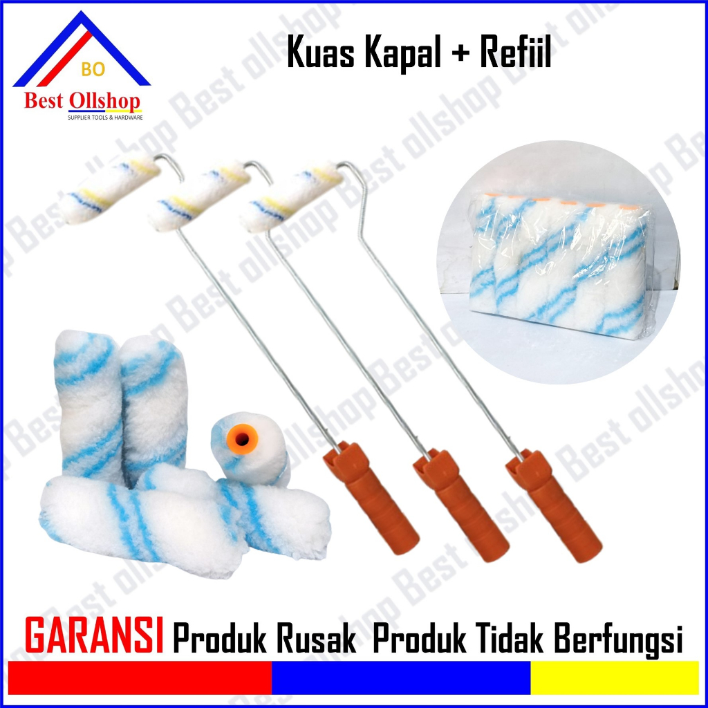 Jual Termurah! Isi Kuas Cat Roll Kecil Bulu Refill Kuas Roll Kapal 4 ...