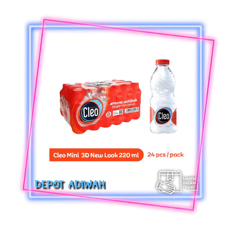 Jual Cleo Smart pet 220ml per-pack (isi 24 botol) | Shopee Indonesia