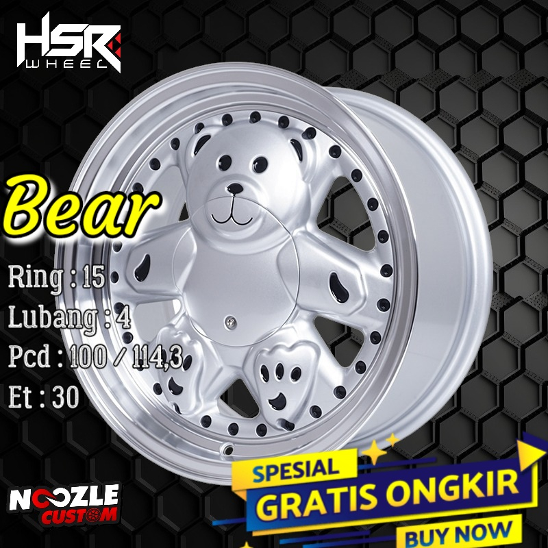 Jual VELG MOBIL VARIASI R15 LUBANG 4 TYPE HSR BEAR PELEK RACING RING 15 BRIO AYLA | Shopee Indonesia