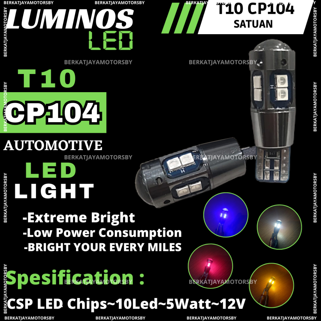Jual [SIAP KIRIM] LAMPU LUMINOS LED T10 CP104 10 MATA 10 TITIK LED SUPER TERANG SENJA SEIN PLAT ...