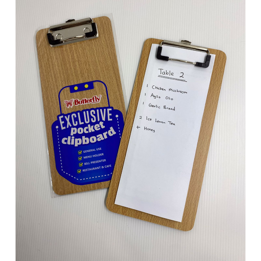 Jual Butterfly Clipboard Panjang Kayu - Clipboard Pocket | Shopee Indonesia
