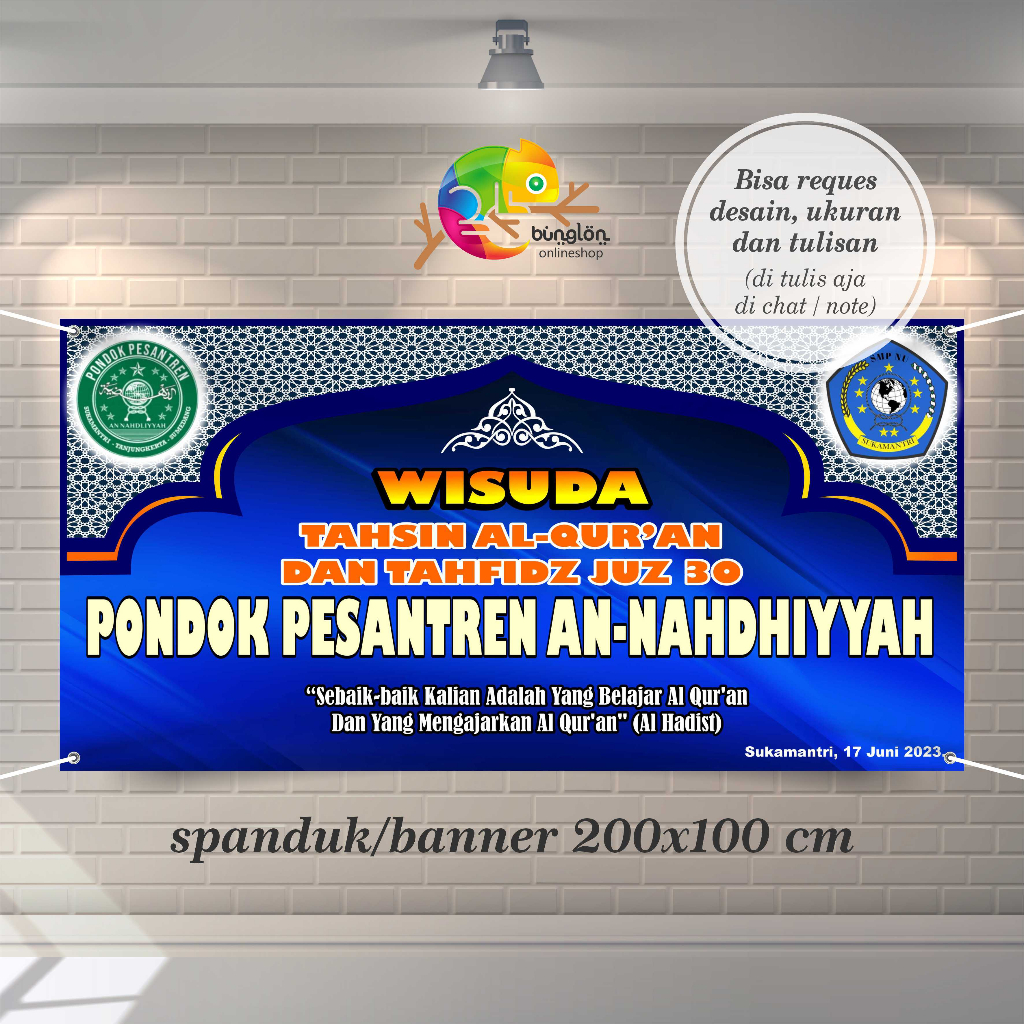 Jual Size 200x100 Spanduk Banner Wisuda Al-Qur'an & Tahfidz | Shopee ...