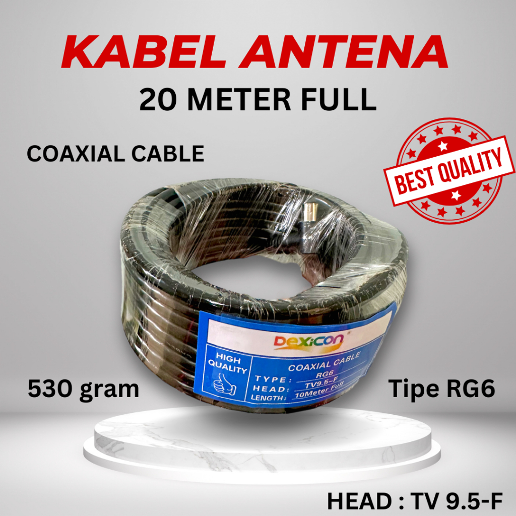 Jual KABEL ANTENA 20 METER RG6 ANTENA TV COAXIAL CABLE COLOKAN ANTENA KABEL ANTENA JACK CONECTOR ...