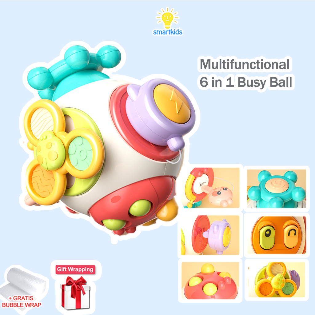 Jual Busy Ball fitur 6 in 1 / melatih logika motorik sensorik tangan ...