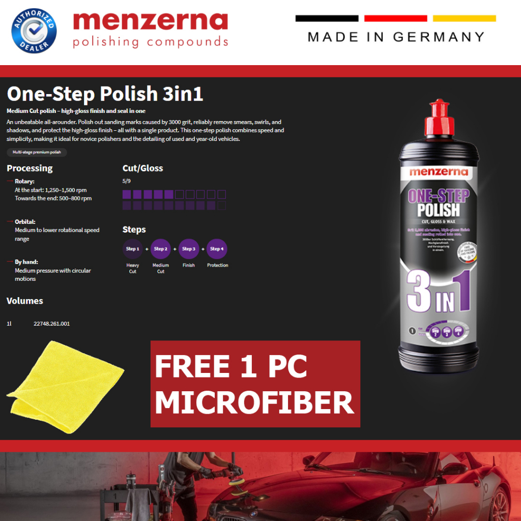 Jual Menzerna One Step Polish 3 In 1 (1 liter) | Shopee Indonesia