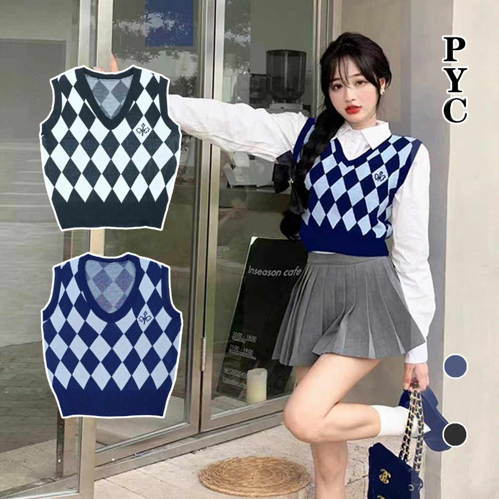 Jual Rompi Gaya Pendek Rajutan Luar Belah Ketupat Retro Wanita - BISA ...