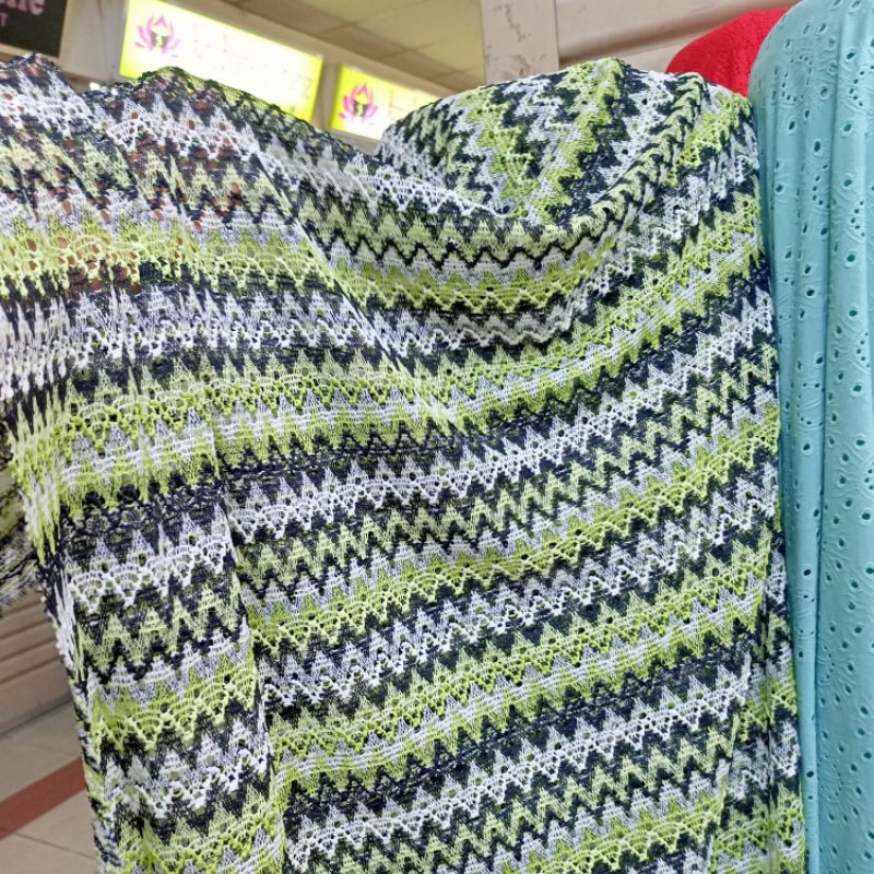 Jual Bahan/Kain Rajut Garment | Rajut Multi Colour | Rajut Zig-Zag ...