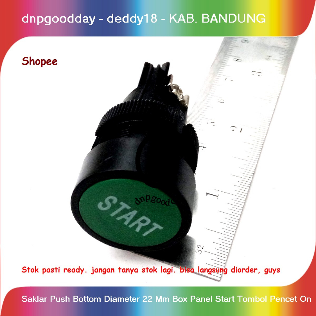 Jual Saklar Push Bottom Diameter 22 Mm Box Panel Start Tombol Pencet On ...