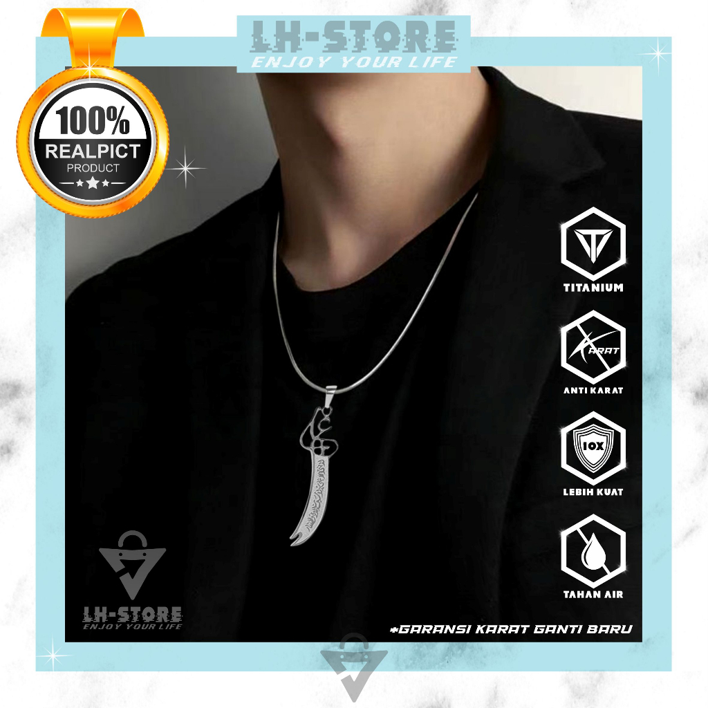 Jual Kalung Titanium Liontin Tauhid Pedang-Nya Imam Ali Zulfikar ...