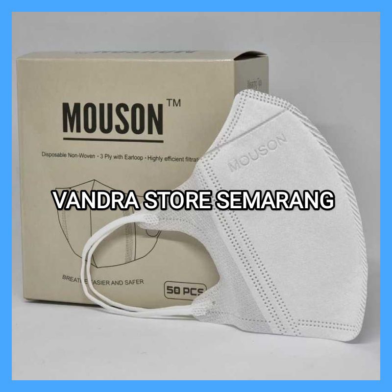 Jual Masker Duckbill Mouson 4 Ply isi 50 Pcs Embos Medical Grade Best ...