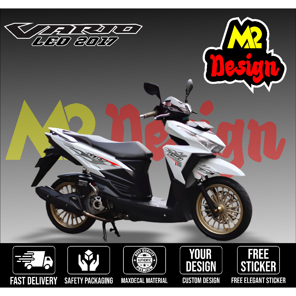 Jual STRIPING STICKER TRANSPARAN MOTOR HONDA VARIO LED 2017 - MOTIF API - KEREN - SIMPEL ...