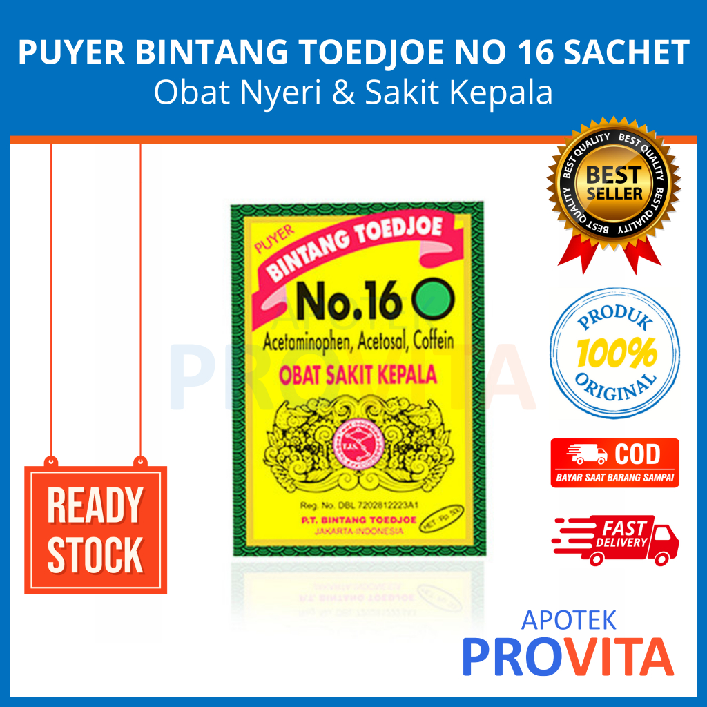 Jual PUYER BINTANG TOEDJOE NO. 16 SACHET - Obat Sakit Kepala Demam ...