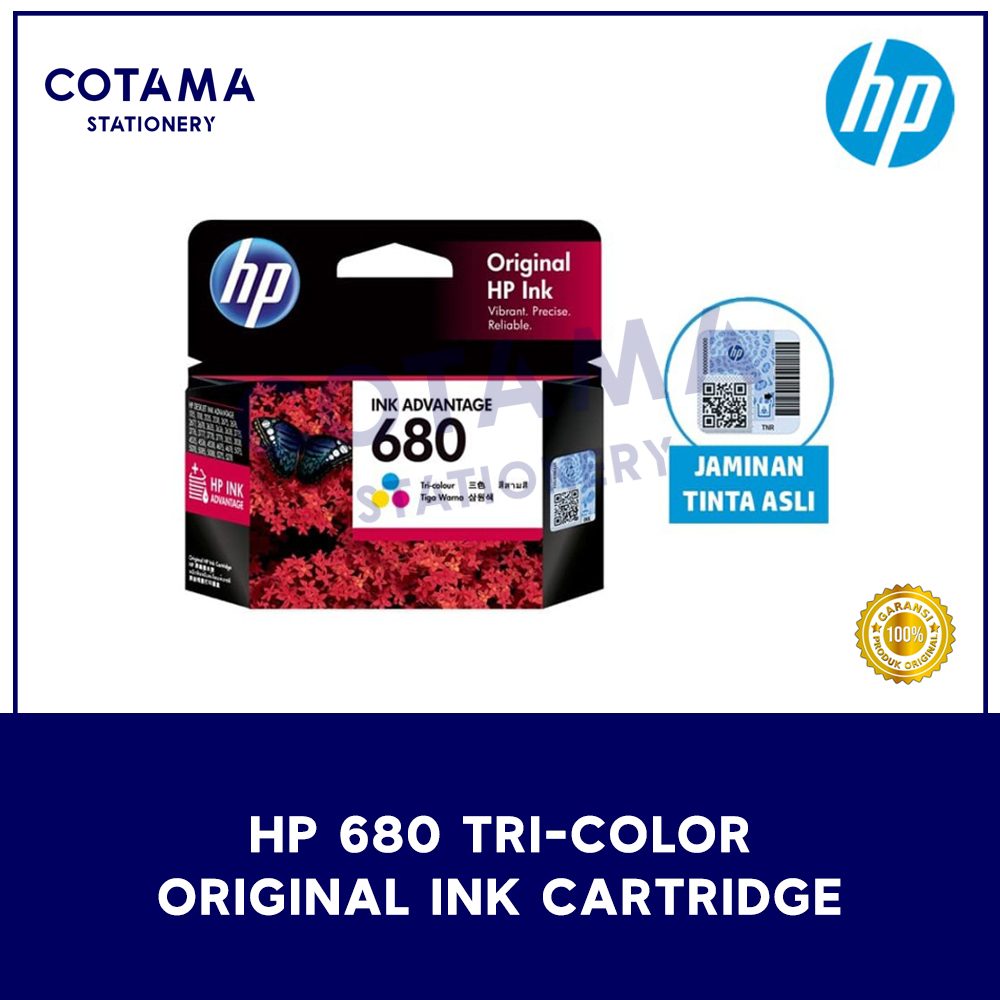 Jual Tinta Printer HP 680 Tri-Color Original Ink Cartridge ( F6V26AA ...
