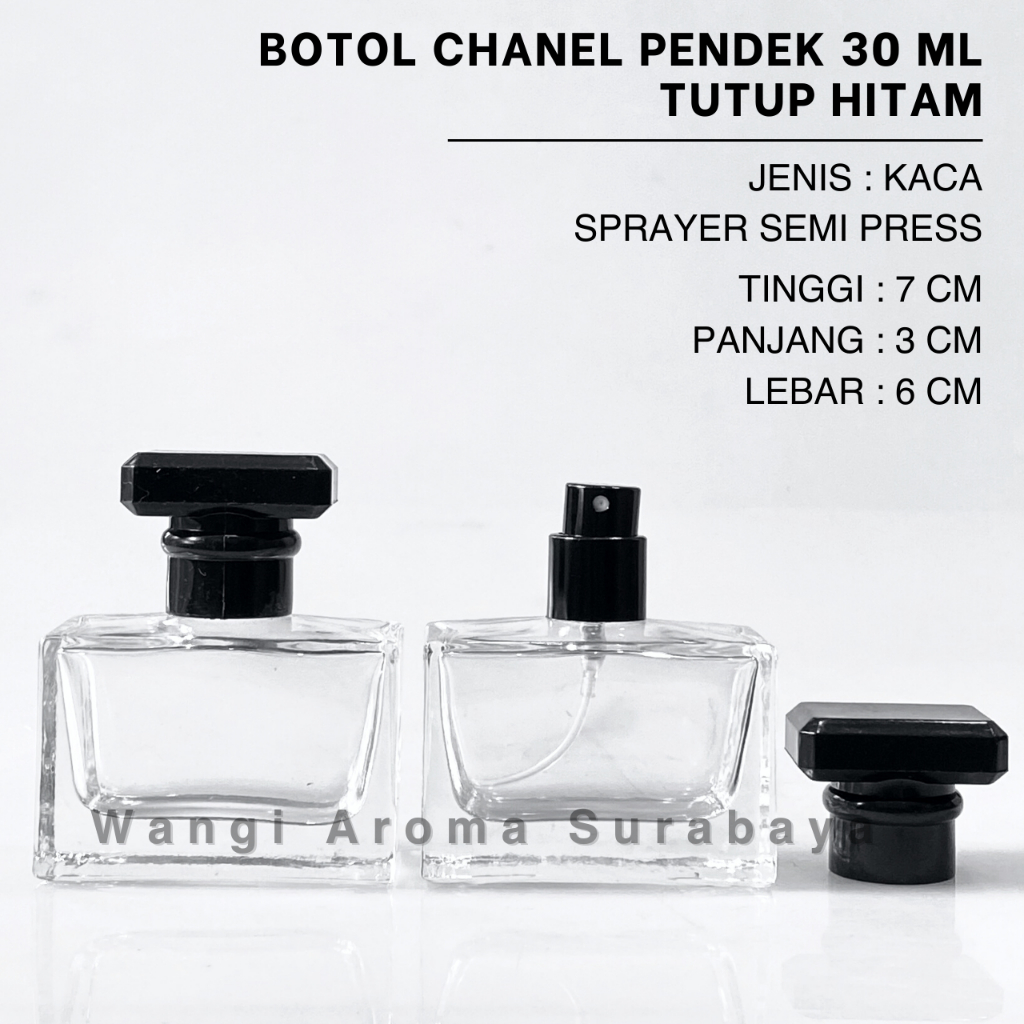 Jual Botol Parfum Chanel 30ML Hitam Spray Semi Press - Botol Parfum Chanel Semi Press - Botol ...