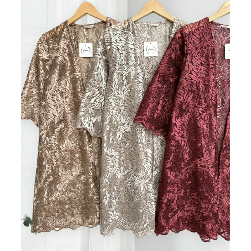 Jual Long outer Brokat Leaf / Outer brukat panjang / Baju kondangan ...