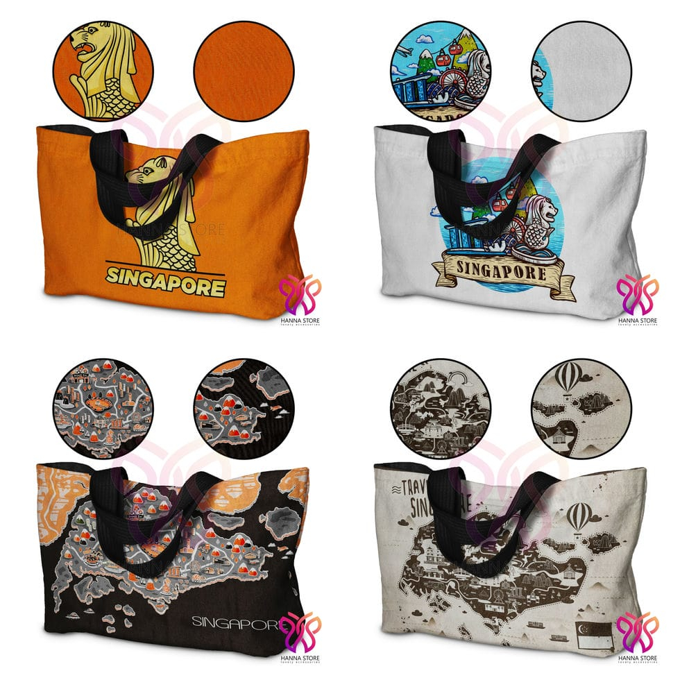 Jual Tas Tote bag Merchandise Singapore Merlion | Shopee Indonesia