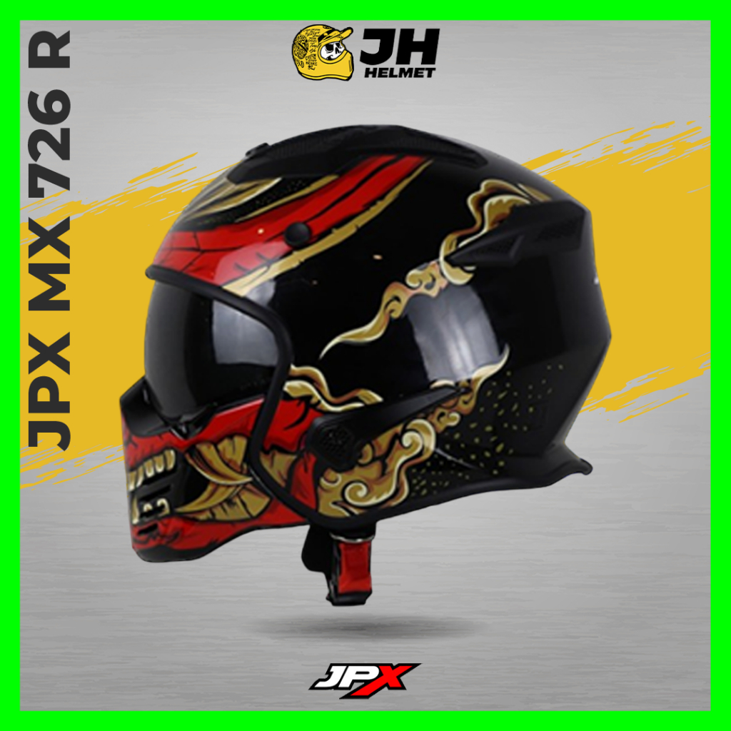 Jual Helm JPX MX 726R Motif | Helm Full Face | Helm Modular | JUAL HELM | Shopee Indonesia