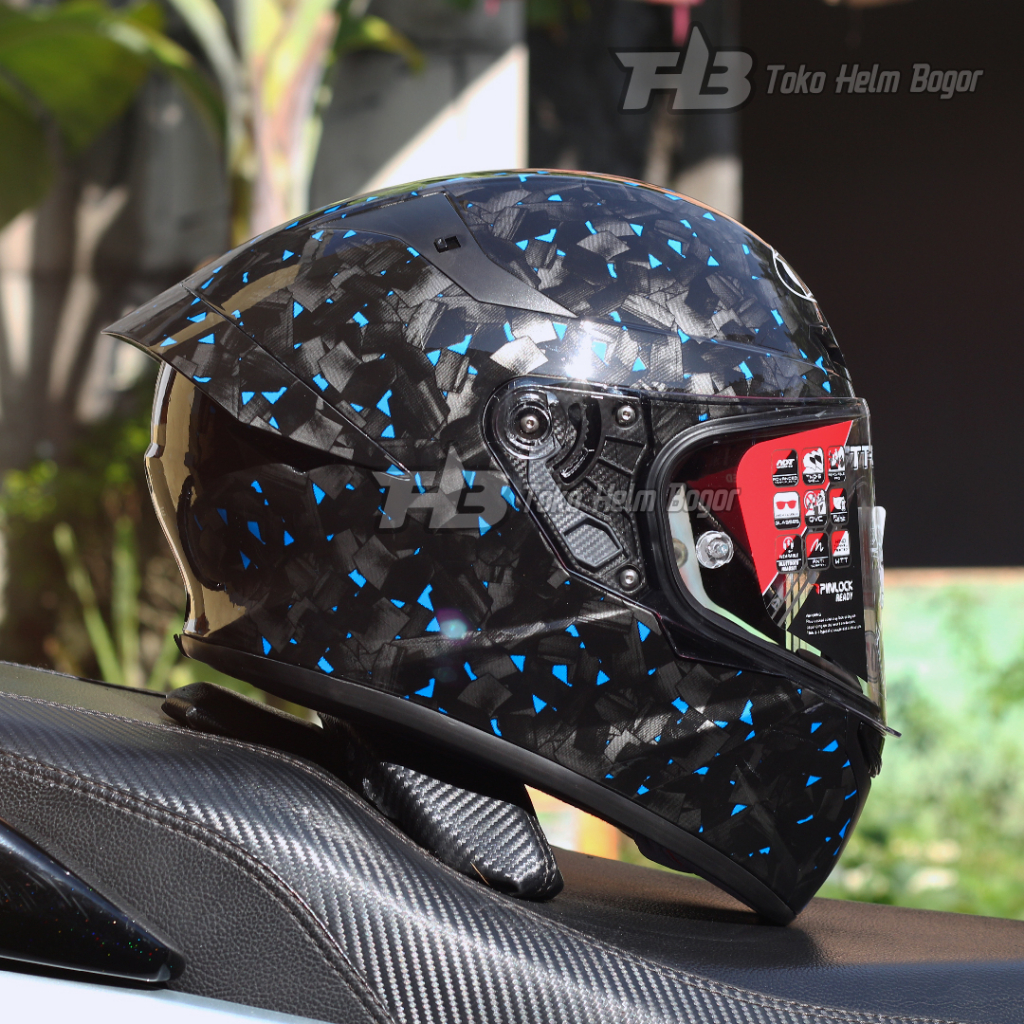 Jual KYT TT Course Carbon Graphic FORGET BLUE Repaint | Shopee Indonesia