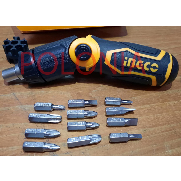 Jual COD 13-in-1 Ratchet Screwdriver Set INGCO AKISD1208 Obeng Tekuk ...