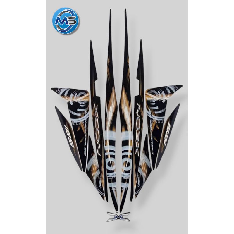 Jual Stiker Striping Motor Xeon Karbu 2011 2012 HITAM Sticker Lis Body ...