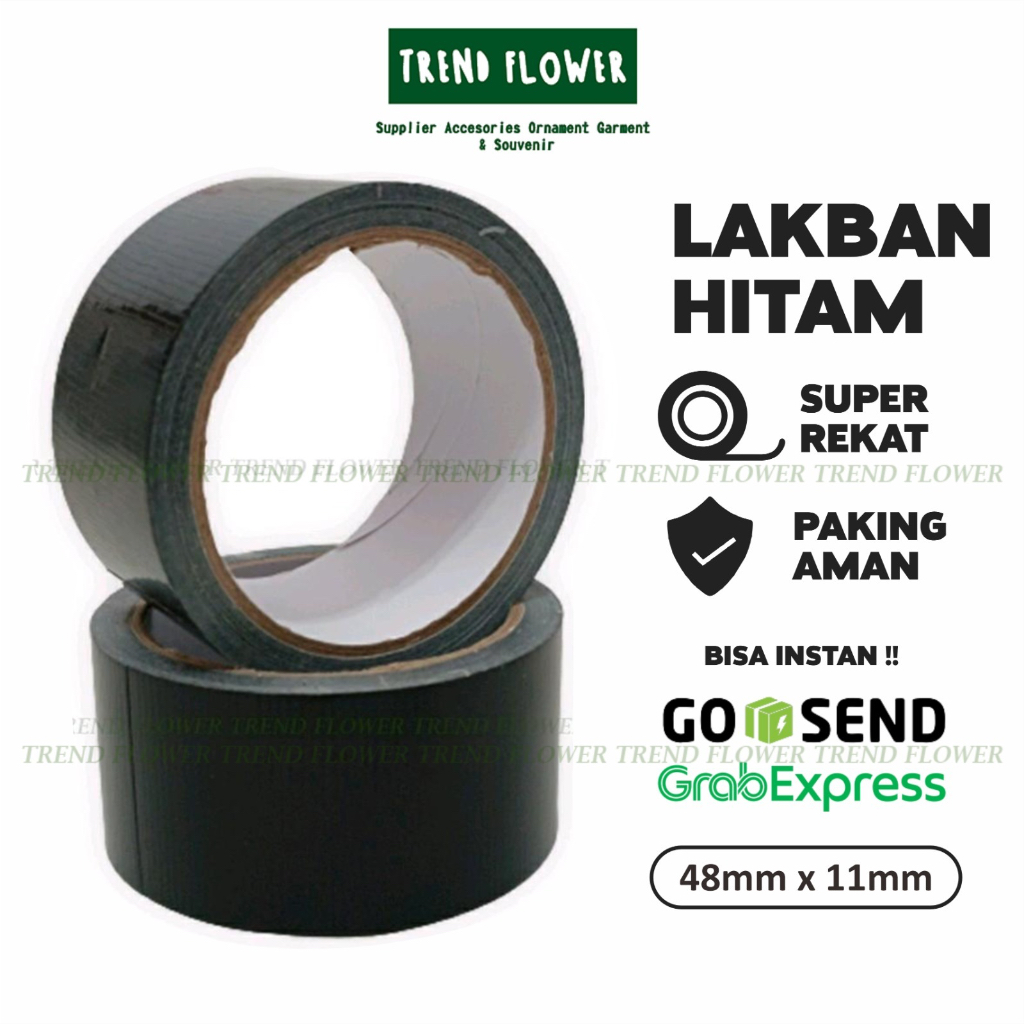 Jual Lakban hitam 48mm x 11m cloth tape lakban kabel lakban kuat 2 inch ...