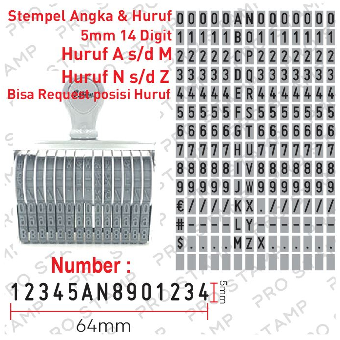 Jual Stempel Shiny Kombinasi Angka & Huruf Ukuran 5mm | Shopee Indonesia