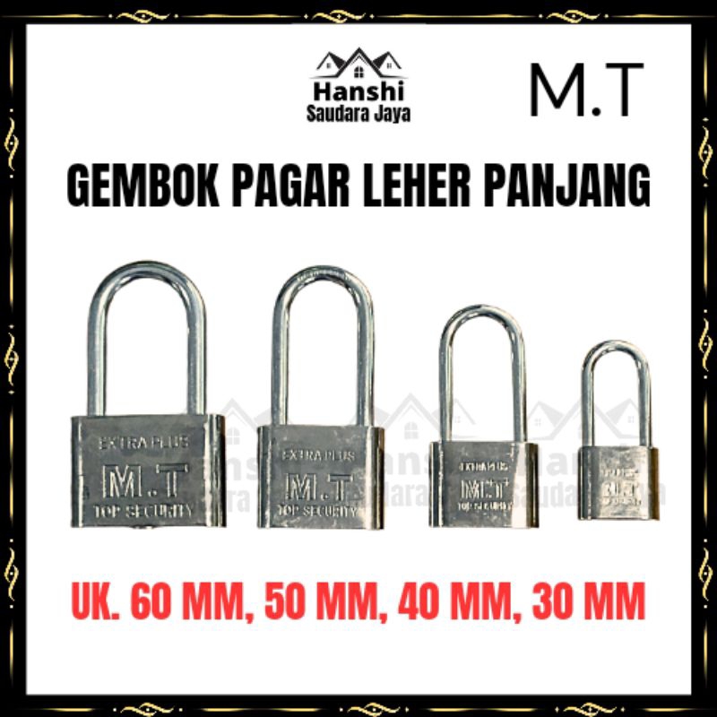 Jual Gembok Pintu / Gembok Pagar Leher Panjang Ukuran 30, 40, 50, 60 mm ...