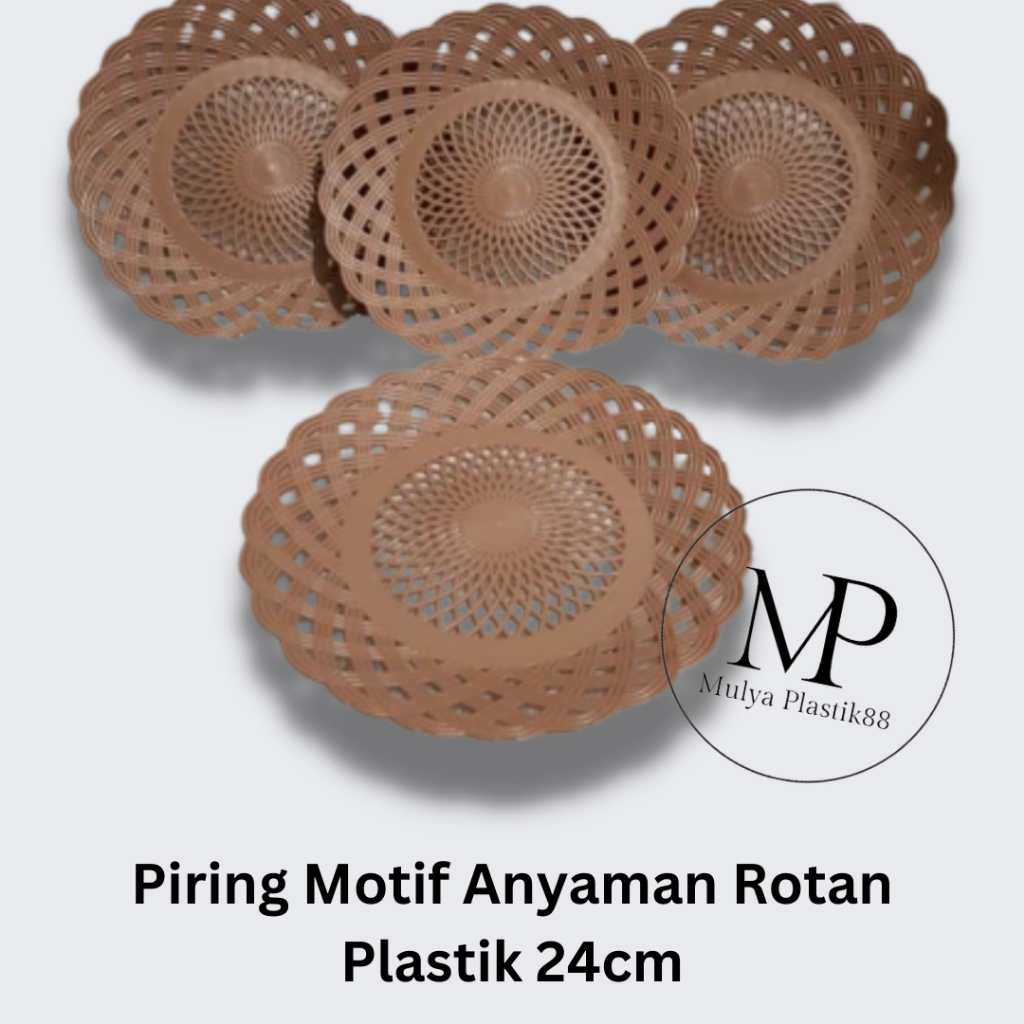 Jual Piring Rotan Plastik Motif Anyaman Ukuran 24cm | Shopee Indonesia