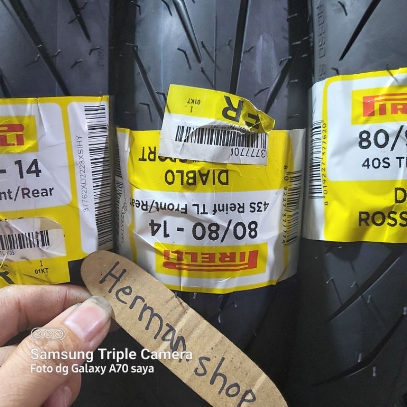 Jual Ban pirelli diablo rosso sport 80/80-14 80 80 14 / 80/90-14 - Ban ...