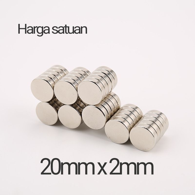Jual Magnet Neodymium Bulat 20mm 20x2mm 20x2 mm 20 x 2 mm | Shopee ...