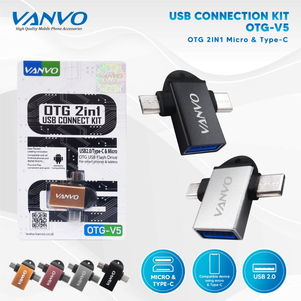 Jual VANVO OTG MICRO USB & TYPE C TO USB 3.0A ADAPTER/ OTG MICRO/ OTG ...